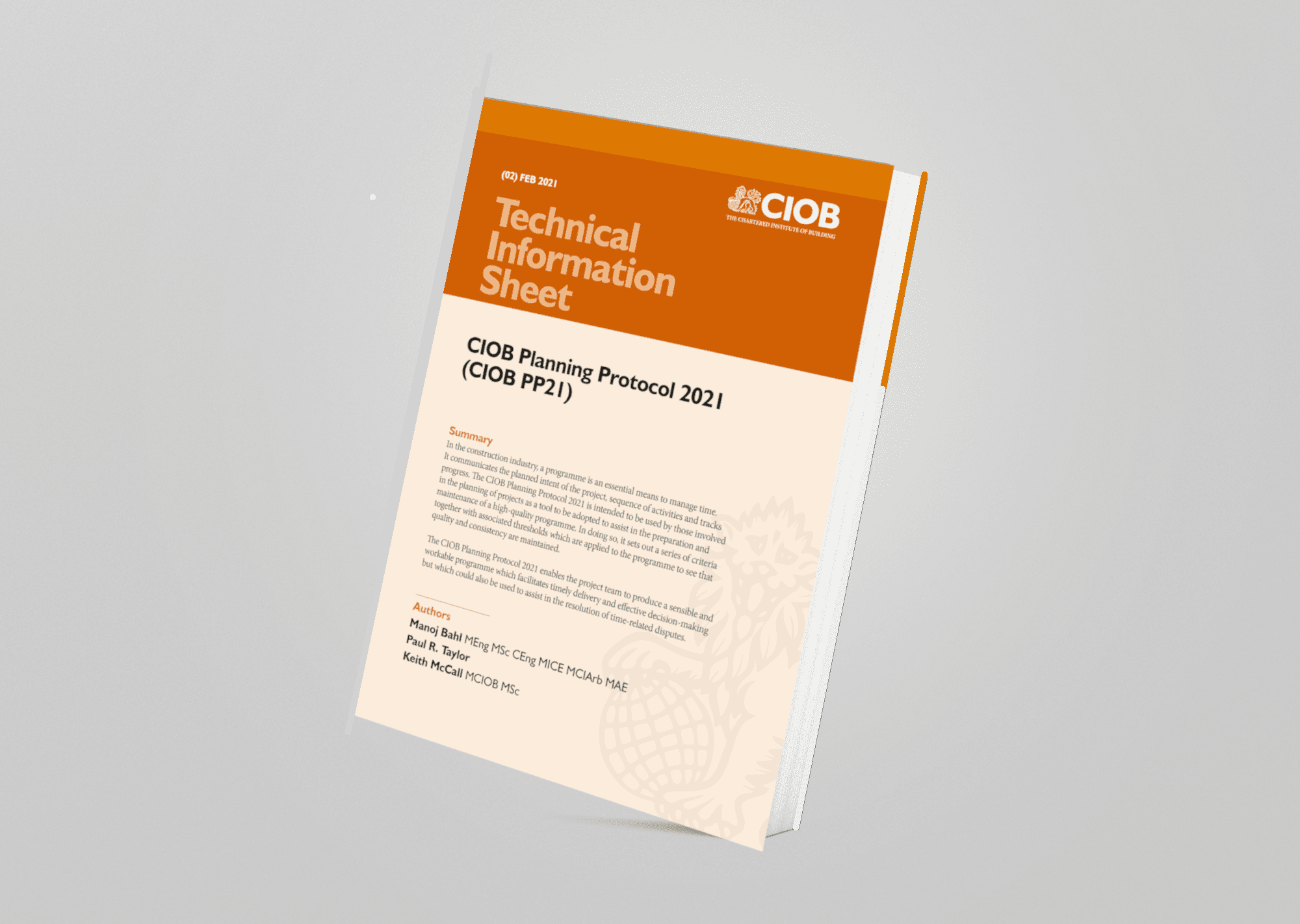 CIOB Planning Protocol 2021 (CIOB PP21) - CIOB Academy